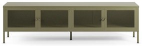Zelený kovový TV stolek 160x50x35 cm Fayna – Marckeric