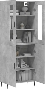 Skříň highboard betonově šedá 69,5x34x180 cm kompozitní dřevo 3198229