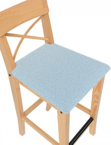 Potah na barovou židli Ingolf s čalouněným sedákem barva modrá látka pletený vzor