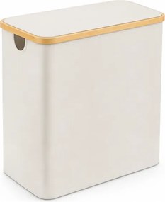 koš na prádlo, objem 180+ l, s víkem, 3 odnímatelné tašky, látka/bambus, 75x58x40 cm, béžová/přírodní, Dekorino KP20260004