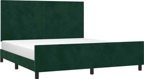 Rám postele bez matrace tmavě zelená 160 x 200 cm samet 3125644