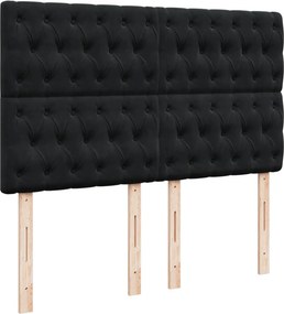 Box spring postel s matrací černá 160x200 cm samet 3293262