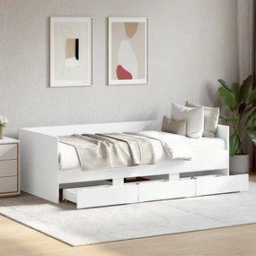 Válenda se zásuvkami bez matrace bílá 75 x 190 cm 3280832