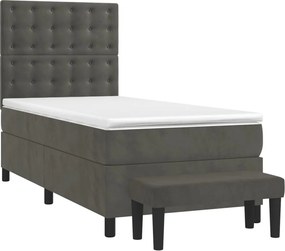 vidaXL Box spring postel s matrací 90x200 cm samet [3138065] Barva: Růžová