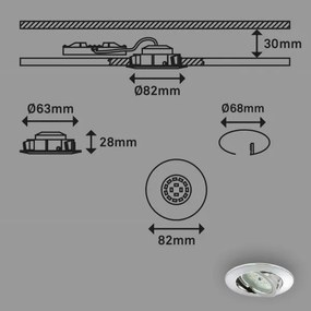 Briloner 7209-038 - SADA 3x LED Koupelnové podhledové svítidlo LED/5W/230V IP23