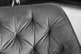 Designová otočná židle Kiara II šedý samet
