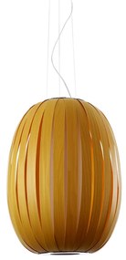 Jednoduché dřevěné svěšené svítidlo ve tvaru exotického lusku Pod  Jednoduché dřevěné svěšené svítidlo ve tvaru exotického lusku Pod Dekor: Žlutý