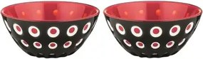 Guzzini LE MURRINE černá, bílá, červená / Miska / sada 2 ks / 12,5 cm