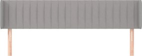 Čelo postele typu ušák světle šedé 163x16x78/88 cm textil 3119012