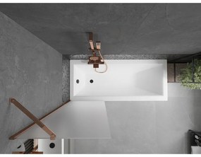 Mexen Next, vanová zástěna 1-křídlová 60 x 150 cm, fixní křídlo, 6 mm námraza sklo, růžové zlato profil, 895-060-000-00-30-60