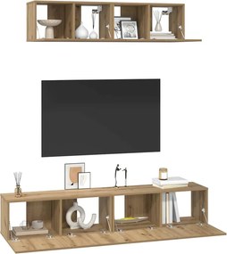 Sestava TV skříněk 4 ks Artisanový dub Kompozitní dřevo 3393362