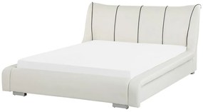 Kožená vodní postel 140 x 200 cm bílá NANTES Beliani