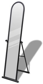 vidaXL Černé obdélníkové stojící zrcadlo