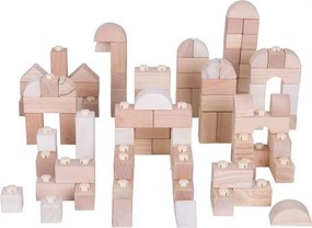 Dřevěné kostky CONNECT natur set 100 kusů
