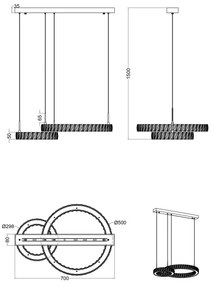 Zuma Line MD3713-2-3GT - LED Lustr na lanku GIRONA LED/36W/230V rose gold