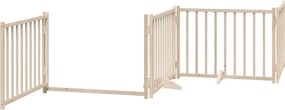 Zábrana pro psy s dvířky skládací 6 panelů 480 cm topol 3155721
