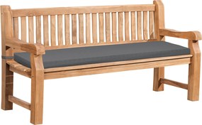 Teaková lavice Jackson s sedací polštář 180 cm + teak – tmavě šedá