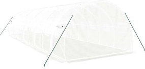 Skleník s ocelovým rámem bílý 30 m² 10 x 3 x 2 m 3188053