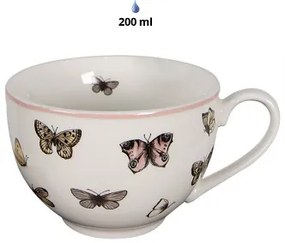 Porcelánový šálek s podšálkem BUTTERFLY PARADISE Clayre &amp; Eef BPDKS