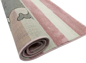 Vopi, Dětský koberec Kiddo A1087 pink, 80x150, růžová, dětský pokoj