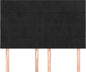 Čelo postele černé 144x5x118/128 cm sametové 3116382