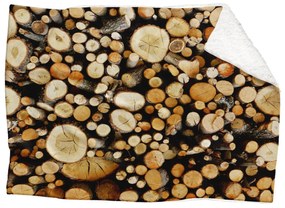 IMPAR Fleecová deka Dřevo 150x120 cm (Rozměr : 150 x 120 cm, Podšití beránkem: ANO)