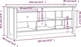 vidaXL Botník 110 x 38 x 45,5 cm masivní borovice [814594] Barva: Přírodní