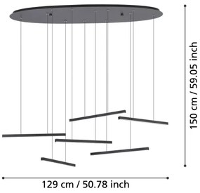 Eglo 39915 - LED Stmívatelný lustr na lanku LINDOZA 6xLED/8,4W/230V 3000K
