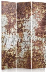 Ozdobný paraván KABINET Zrezivělý kov - 110x170 cm, třídílný, klasický paraván