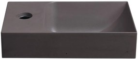 Sapho Sapho, PICCOLINO betonové umyvadlo 30,8x17cm, baterie vlevo, tmavě hnědá, PK30015