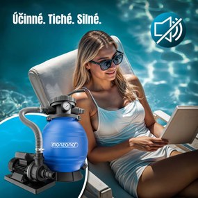 Písková filtrace k bazénu AQUA s filtračními kuličkami, 10 200 l/h, modrá Monzana