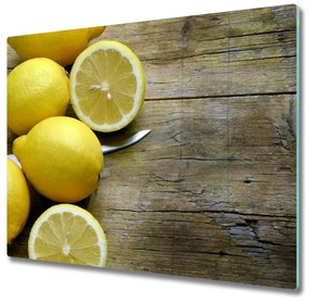 Skleněné deska do kuchyně Citrony na dřevo 60x52 cm