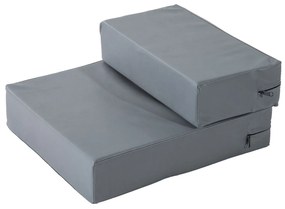 PawHut pet schody skládací dvoustupňová podložka pro psy a kočky šedá L45xW39xH20 cm ideální pro malá zvířata