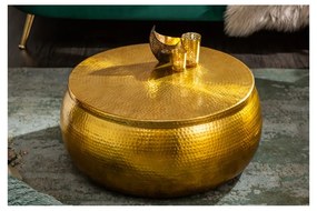 Massive home | Konferenční stolek ORIENT STORAGE 70 CM zlatý s úložným prostorem