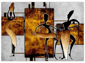 Skleněný obraz - Motivy Africké kultury (70x50 cm)