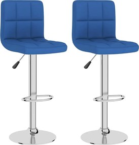 Barové židle 2 ks modré textil 334243