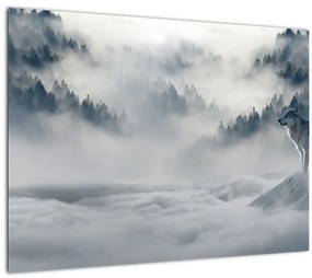 Skleněný obraz vlků (70x50 cm)