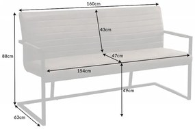 Noble Home Hnědá lavice Loft 160 cm