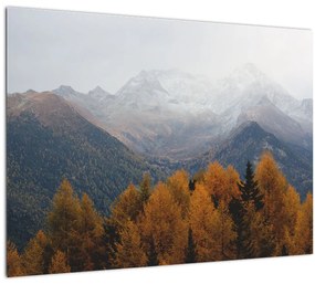 Skleněný obraz - Výhled na hřebeny hor (70x50 cm)