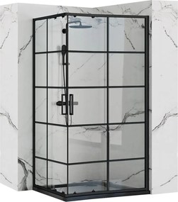 Obdélníkový sprchový kout REA CONCEPT 80x100 cm, černý/transparent - bez vaničky