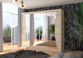 ADRK Furniture Skříň s posuvnými dveřmi a zrcadlem DIEGO 250 ADRK-SW-DIE-S-250