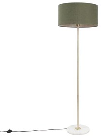 Stojací lampa mosaz se zeleným odstínem 50 cm - Kaso