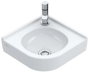 Villeroy & Boch O.novo - Umývátko rohové 32x32 cm, bez přepadu, 1 otvor pro baterii, CeramicPlus, alpská bílá 731033R1