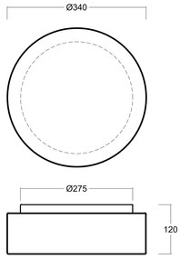 Osmont 67000 Eris 2, kulaté stropní svítidlo z triplexového skla LED 14W 3000K, prům. 34cm, IP43