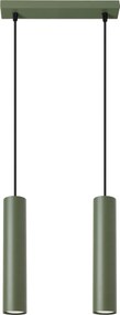 Sollux Lighting Závěsná lampa LAGOS 2 olivově zelená