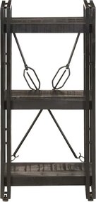 Knihovna se 3 policemi černá 40 x 30 x 80 cm masivní mangovník 320625