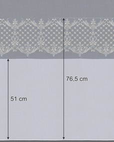 Záclona na řasící pásce Wave barva bílá látka poloprůhledná, pletený vzor, vzorované