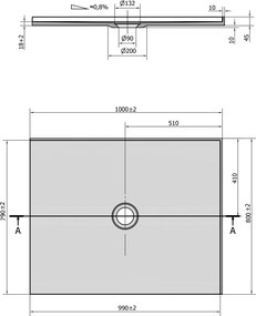 Polysan MIRAI 100 x 80 cm sprchová vanička obdélníková z litého mramoru 73170 pravá
