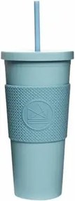 Neon Kactus Pohár na pití s brčkem 625 ml modrá / plast