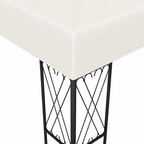 Altán se světelnými LED řetězy 3 x 4 m krémový textil 3070328